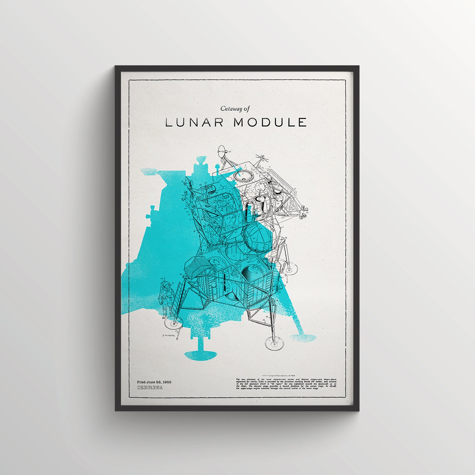 Lunar Module Print Space Poster Moon Print Kid's Room - Etsy