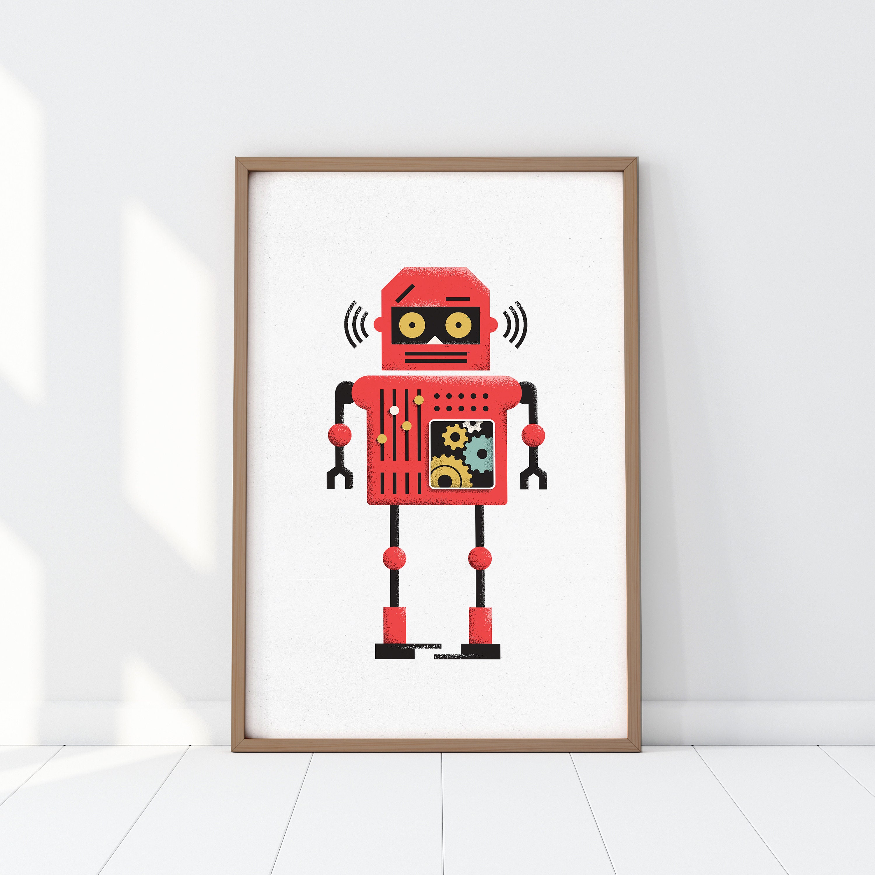 Robot Print Series of 3, Retro Poster, Nursery Print, Kid's Room Decor ...