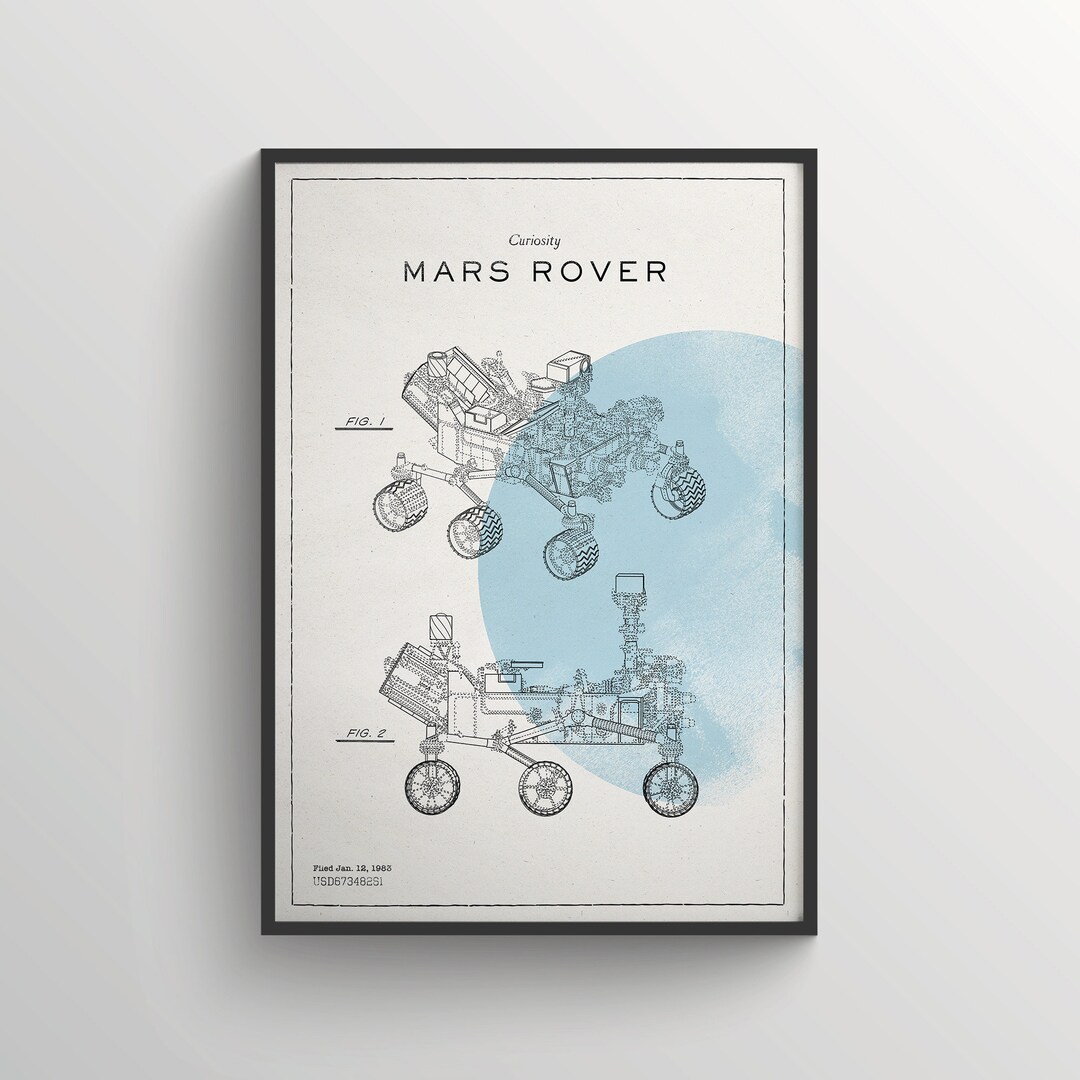 Mars Rover Print, Space Poster, Kid's Room Decor, Printable Digital ...
