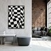 Wavy Checkered Wall Art, Printable Digital Download, Black and White ...