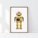 Robot Print Series of 4, Retro Poster, Nursery Print, Kid's Room Decor ...