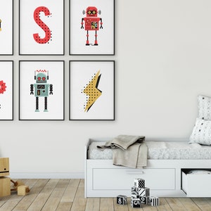 Robot Room Decor, Robot Nursery Prints, Boys Playroom, Digital Prints ...