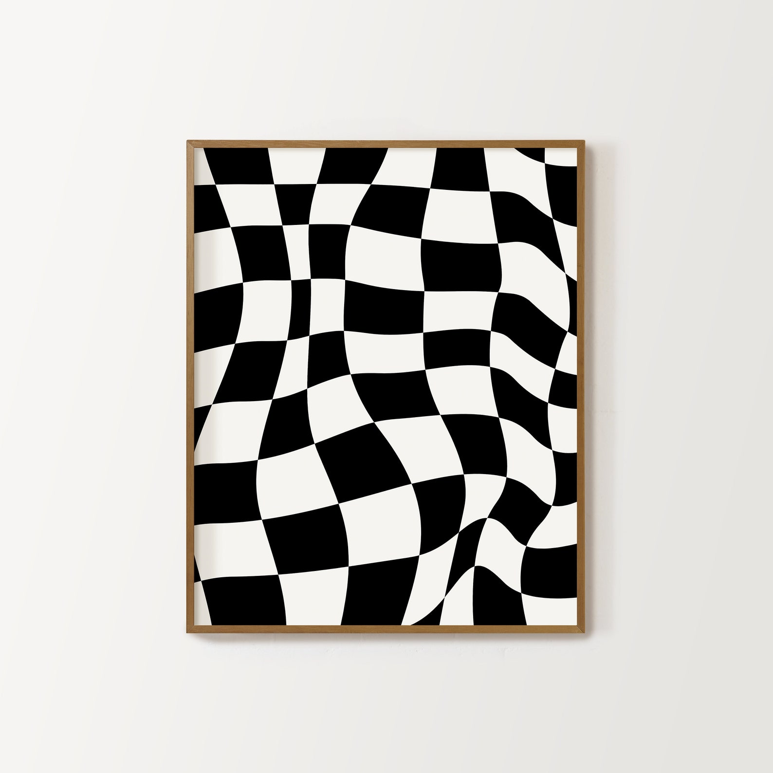 Wavy Checkered Wall Art Printable Digital Download Black and - Etsy