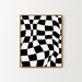 Wavy Checkered Wall Art, Printable Digital Download, Black and White ...