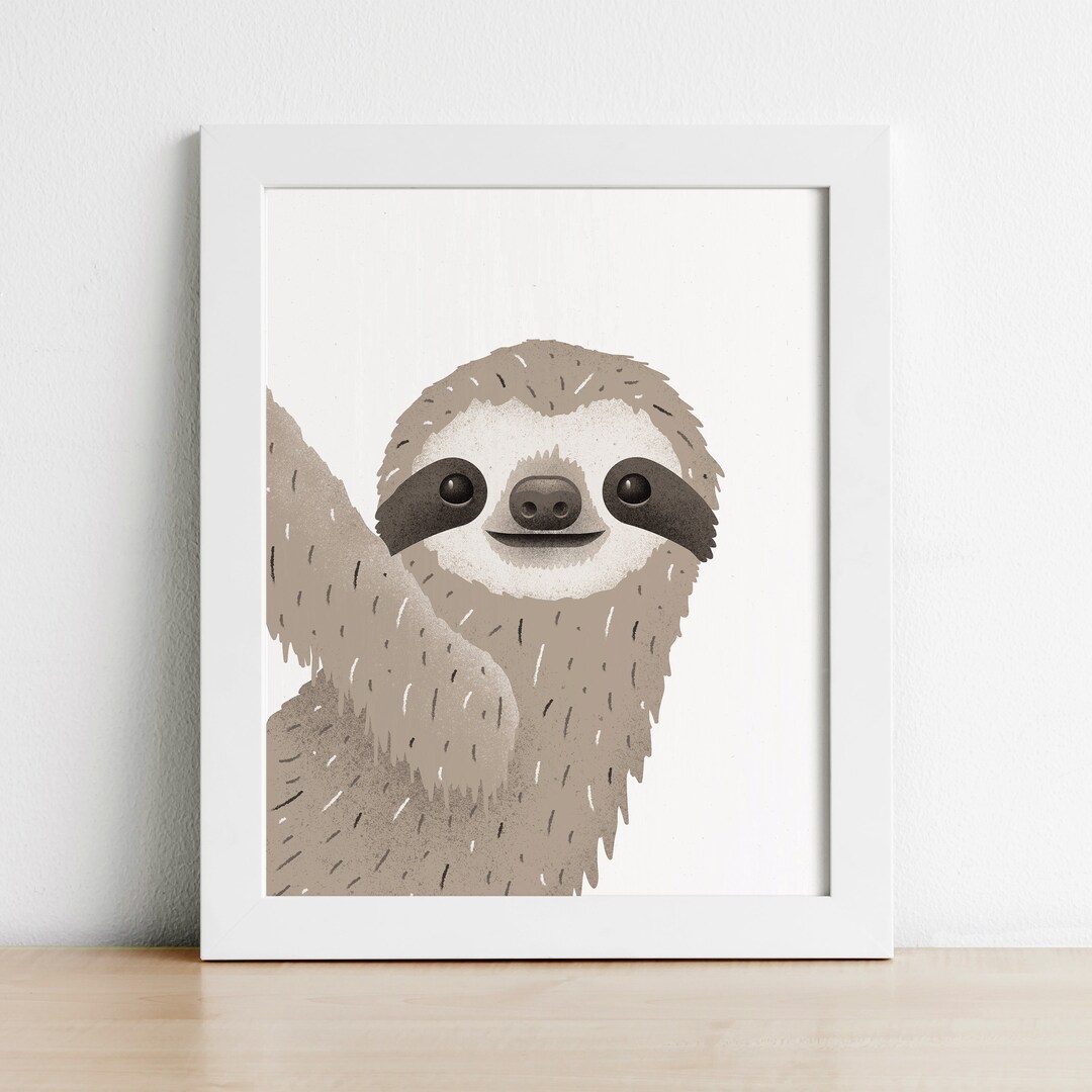 Sloth Print, Children's Room Decor, Printable Digital Download, Sloth ...