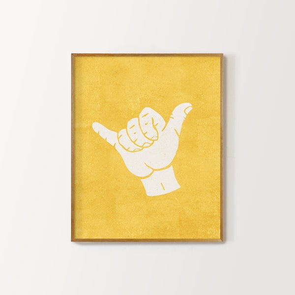 Shaka Sign Print - Etsy