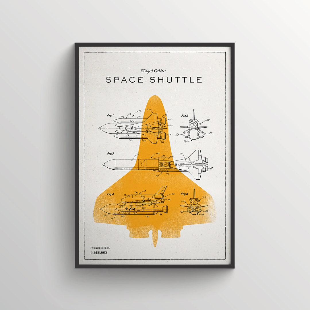 Space Print, Space Shuttle Art for Boys Room Decor, Printable Digital ...