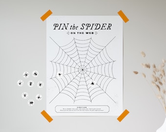 Pin the Spider on the Web Party Game | Colorful Printable | Instant ...