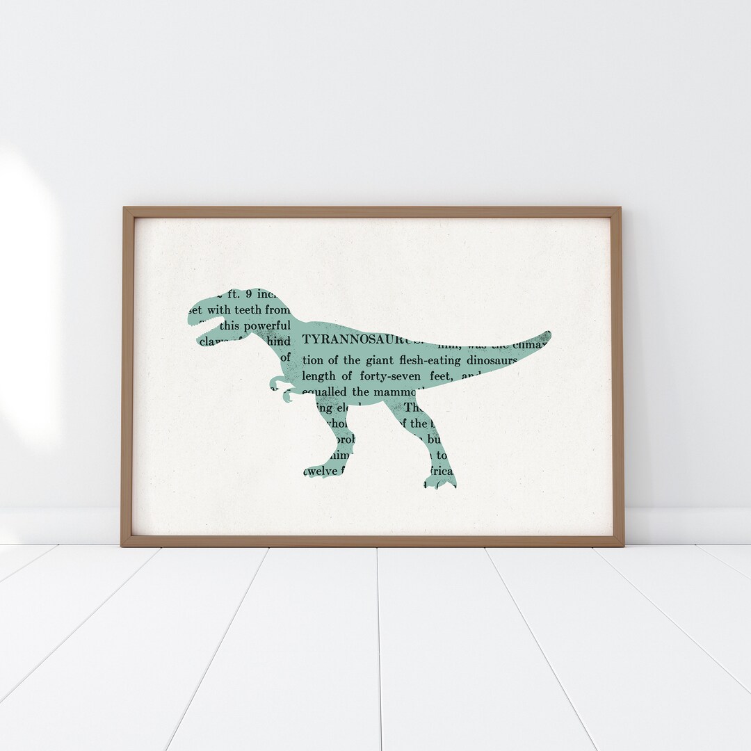 Tyrannosaurus Rex Dinosaur Art for Kids Room Printable, Paleontology ...