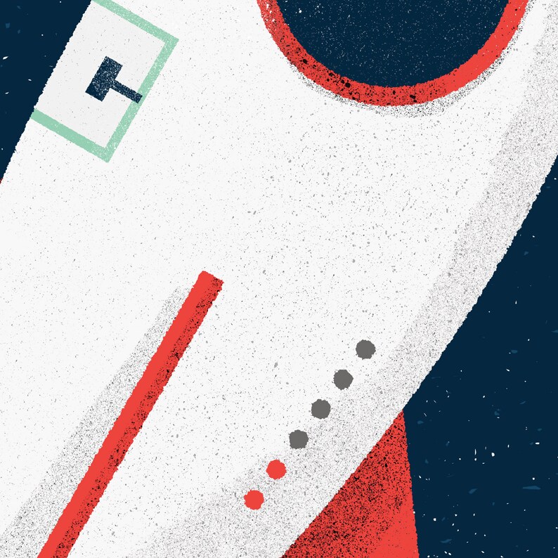 Spaceship Art Print for Kids, Space Themed Decor, Printable Digital ...