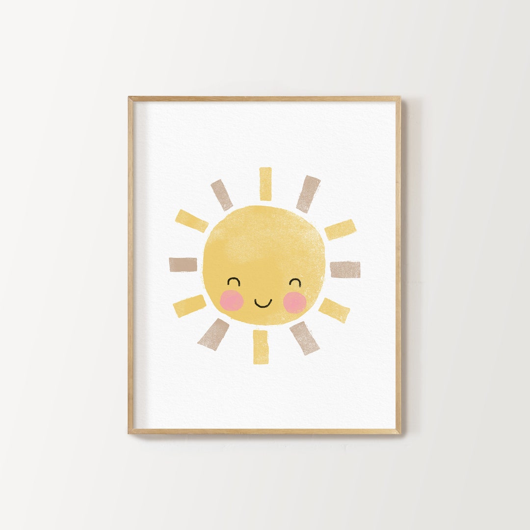 Boho Sun Nursery Print, Boho Rainbow Wall Decor, Nursery Print, Kid's ...