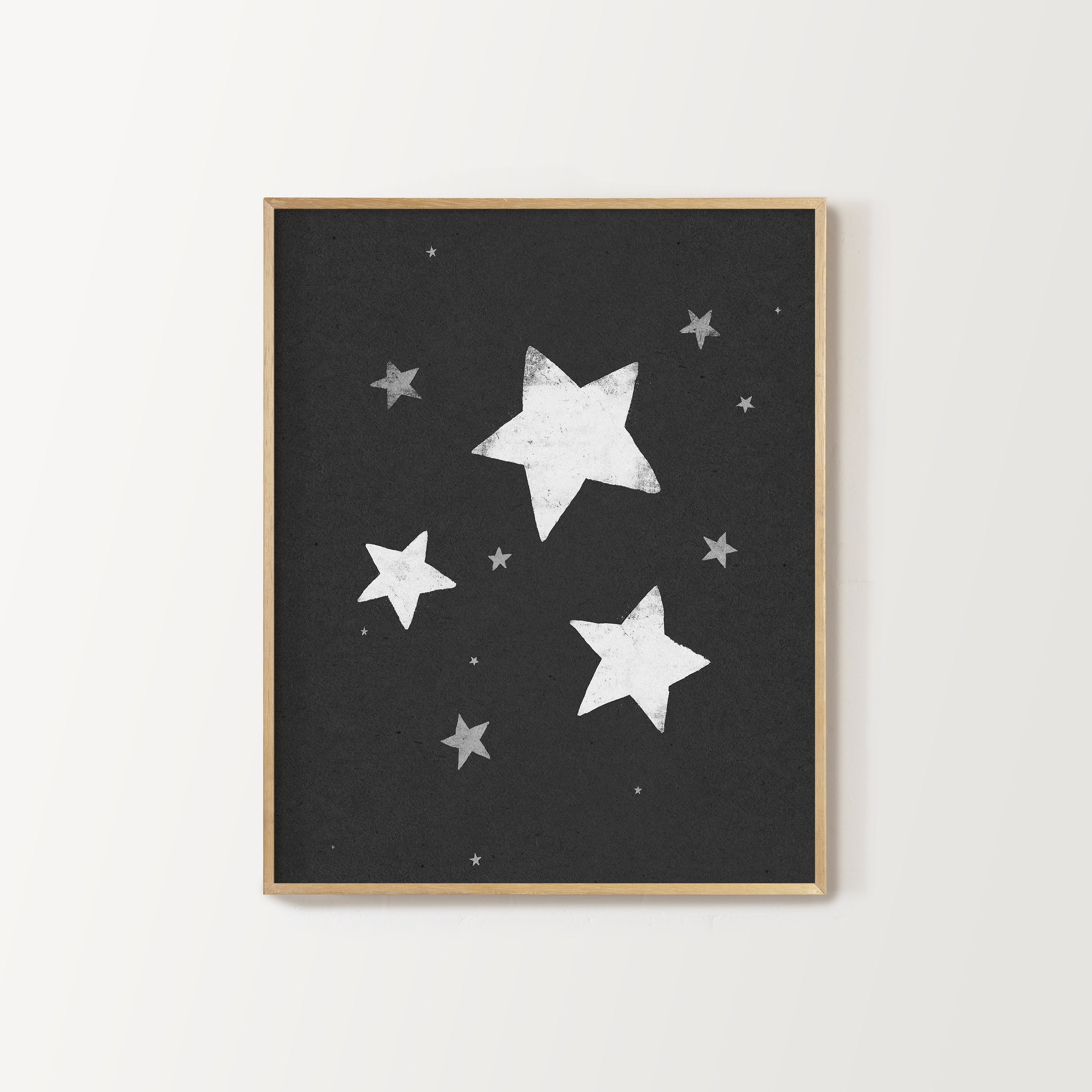 Black and White Stars Kid's Room Print Digital Download - Etsy