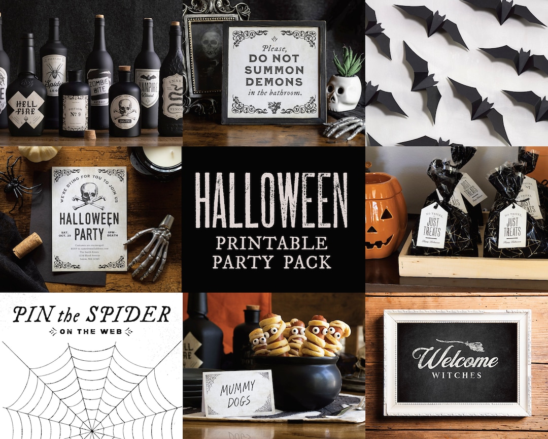 Halloween Printable Party Pack, Easy Halloween Decor, Halloween Party ...