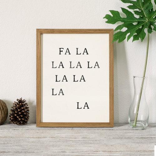 Fa La La Print Christmas Print Lyrics Holiday Print Decor - Etsy