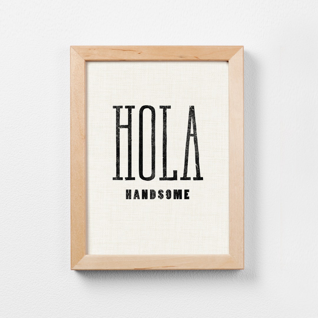 Hola Handsome Print, Digital Download, Kids Bathroom Wall Decor, Kids ...