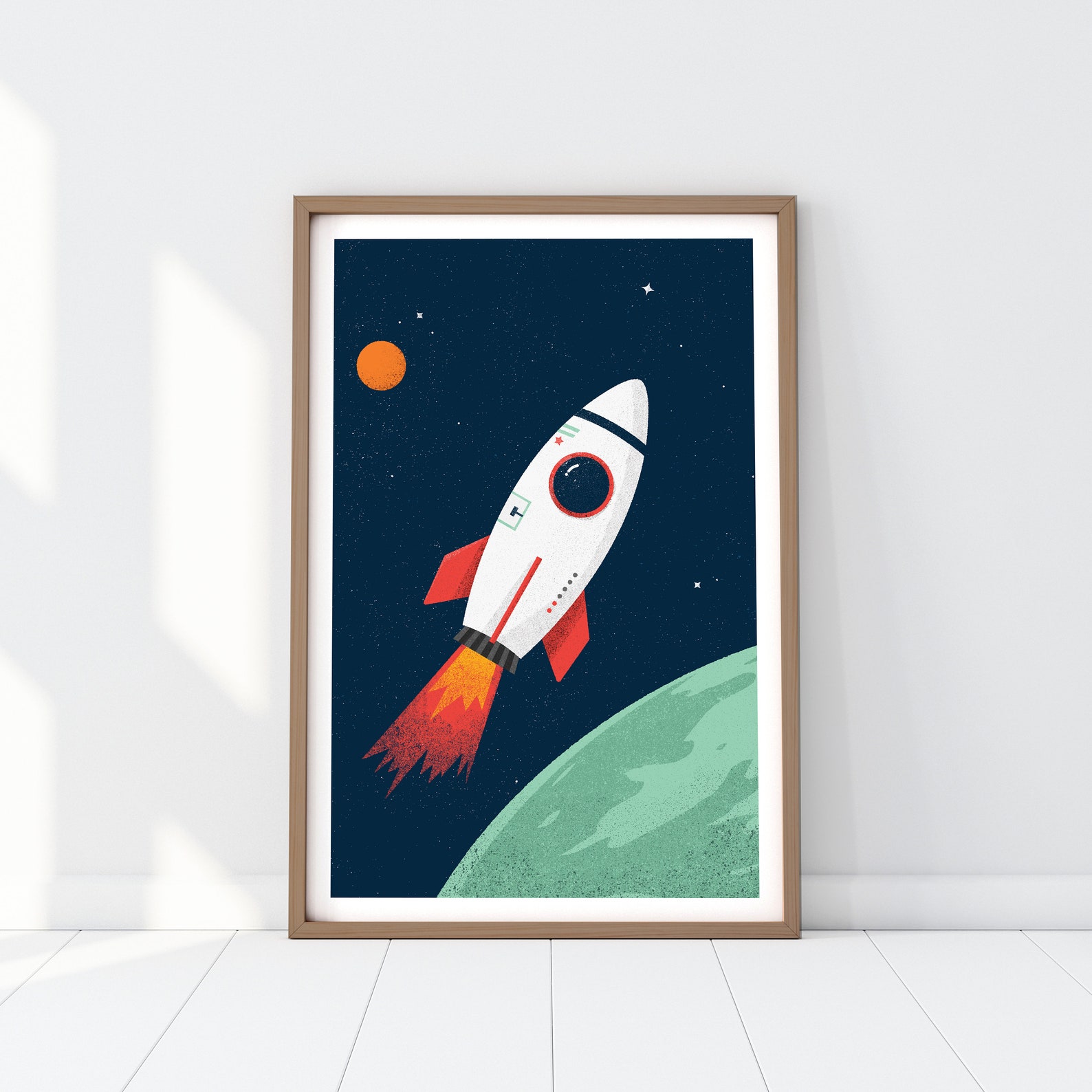 Spaceship Art Print for Kids Space Themed Decor Printable - Etsy