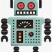 Blue Robot Print Retro Poster Nursery Print Kid's Room - Etsy