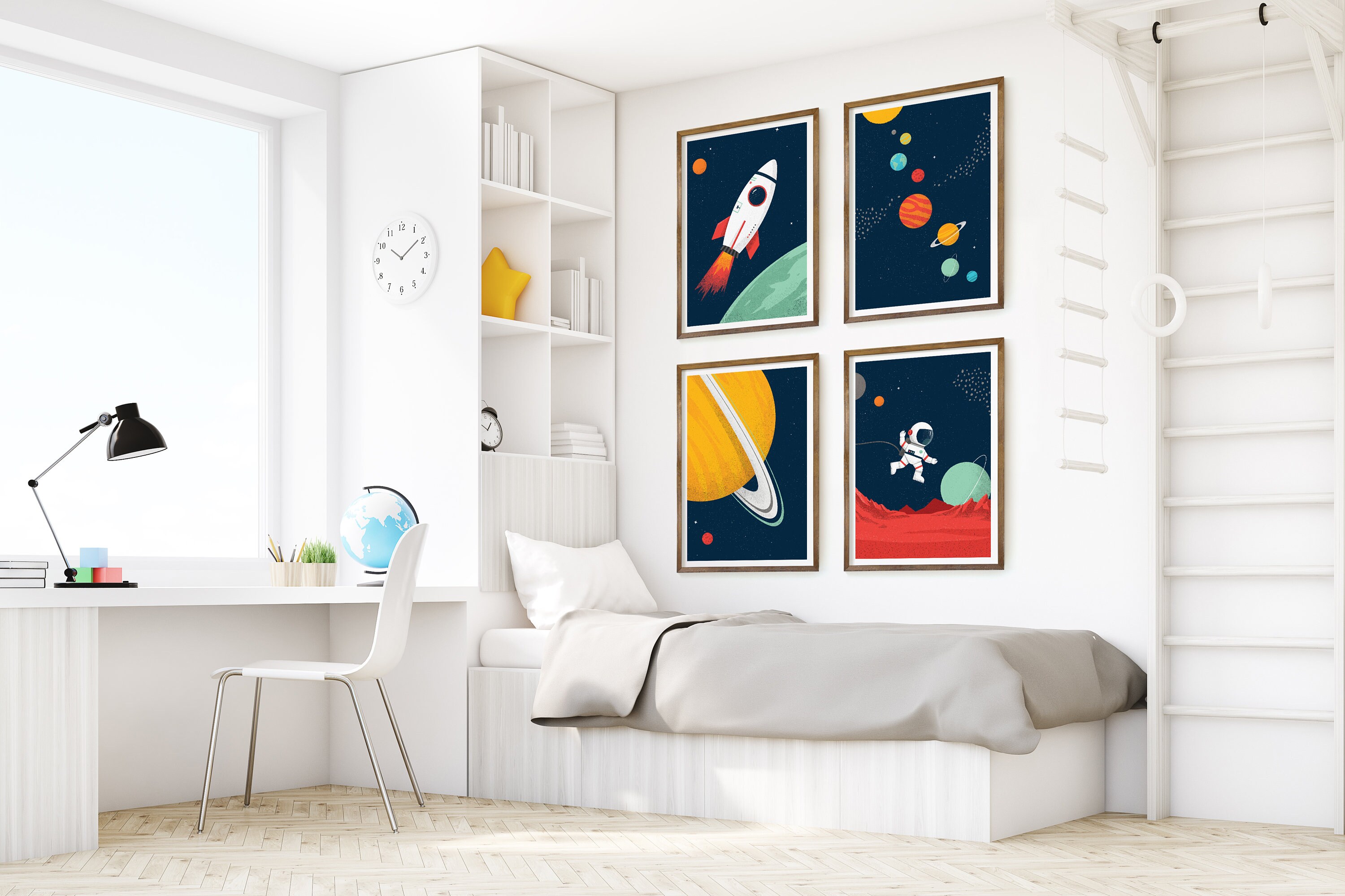 Astronaut Art Print for Kids Space Themed Decor Printable | Etsy
