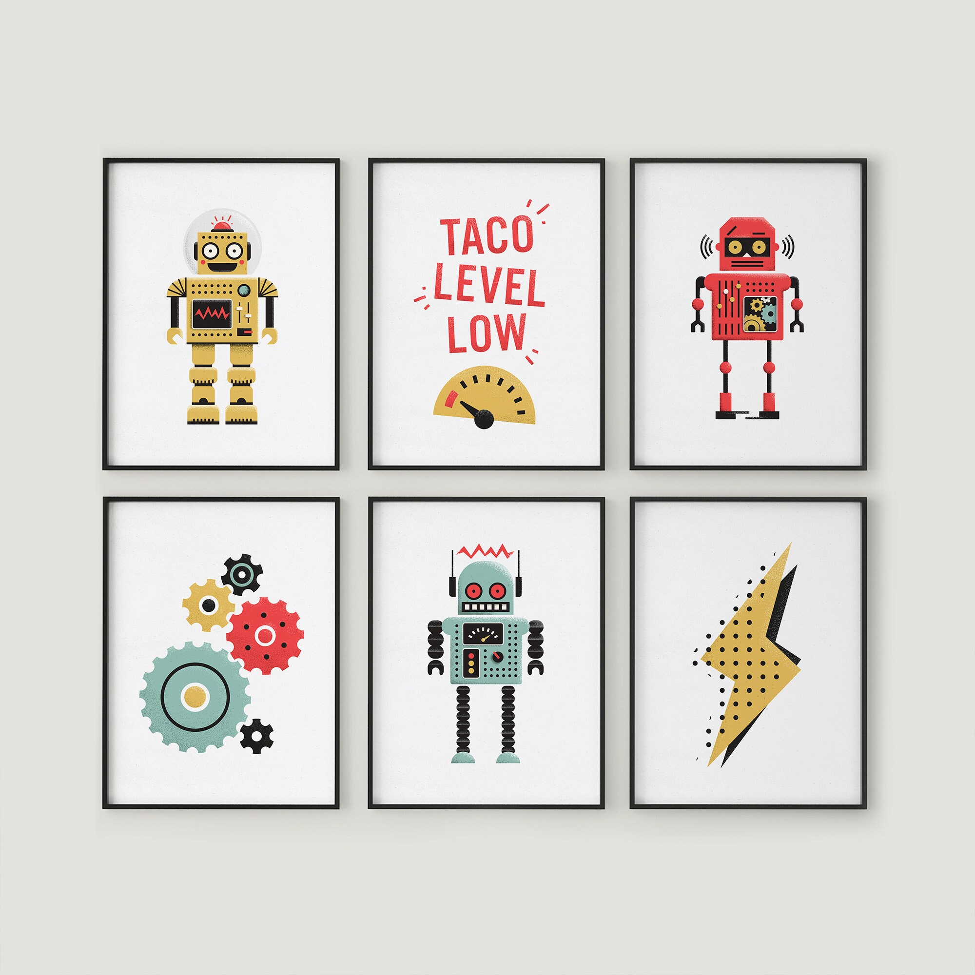 Blue Robot Print Retro Poster Nursery Print Kid's Room - Etsy