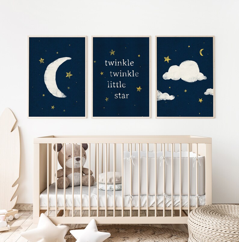 Twinkle Twinkle Little Star Nursery Prints, Series of 4, Digital ...