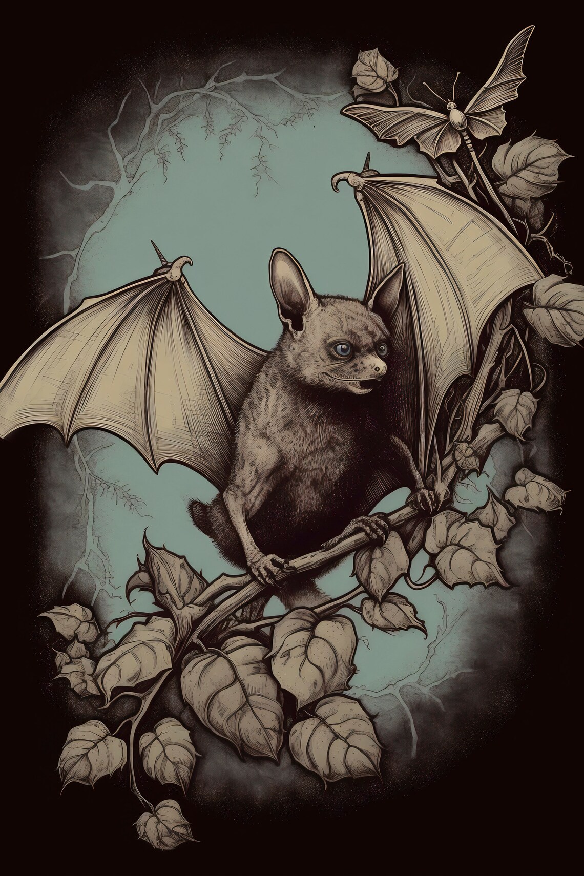 Bat 3 Piece Wall Art PRINTABLE Whimsigothic Room Decor - Etsy