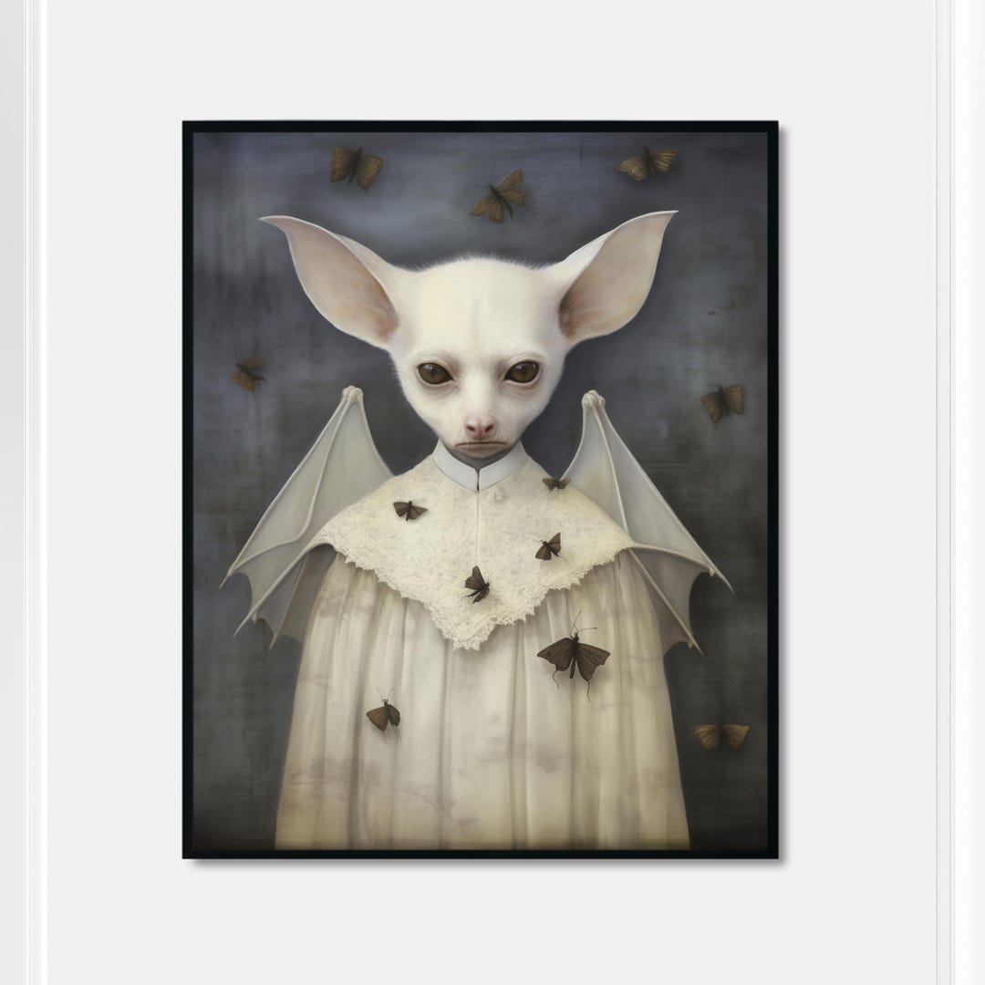 Albino Bat Wall Art | Macabre Decor | Dark Cottagecore | Western Gothic ...
