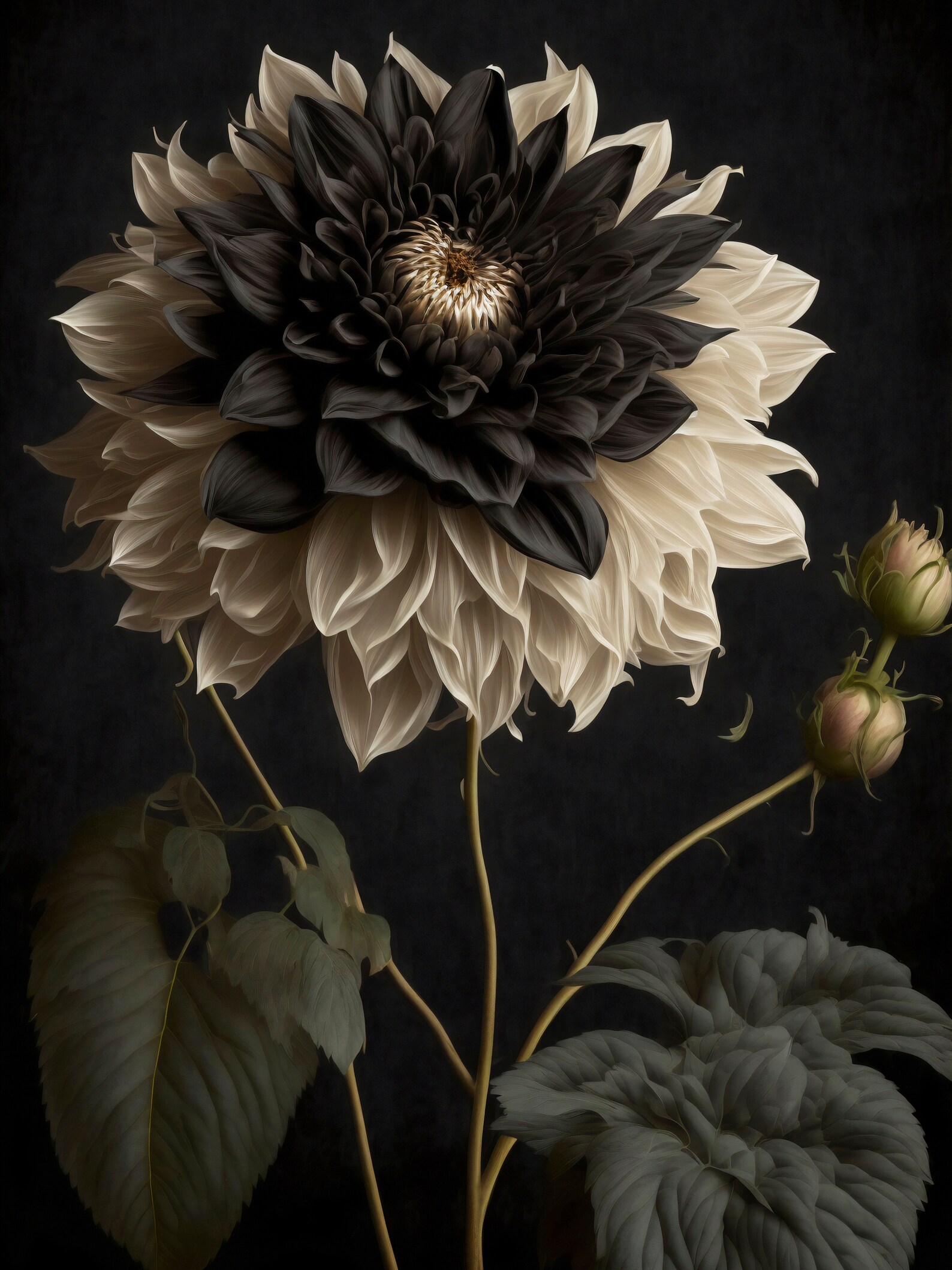 Whimsigoth Flower Decor | PRINTABLE 3 Piece Wall Art | Black Dahlia ...