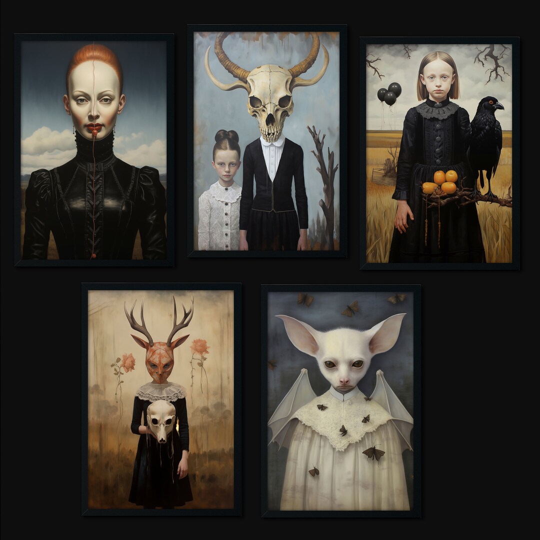 Southern Gothic Wall Art Set of 5 PRINTABLE Goth Room Decor Dark Wall ...