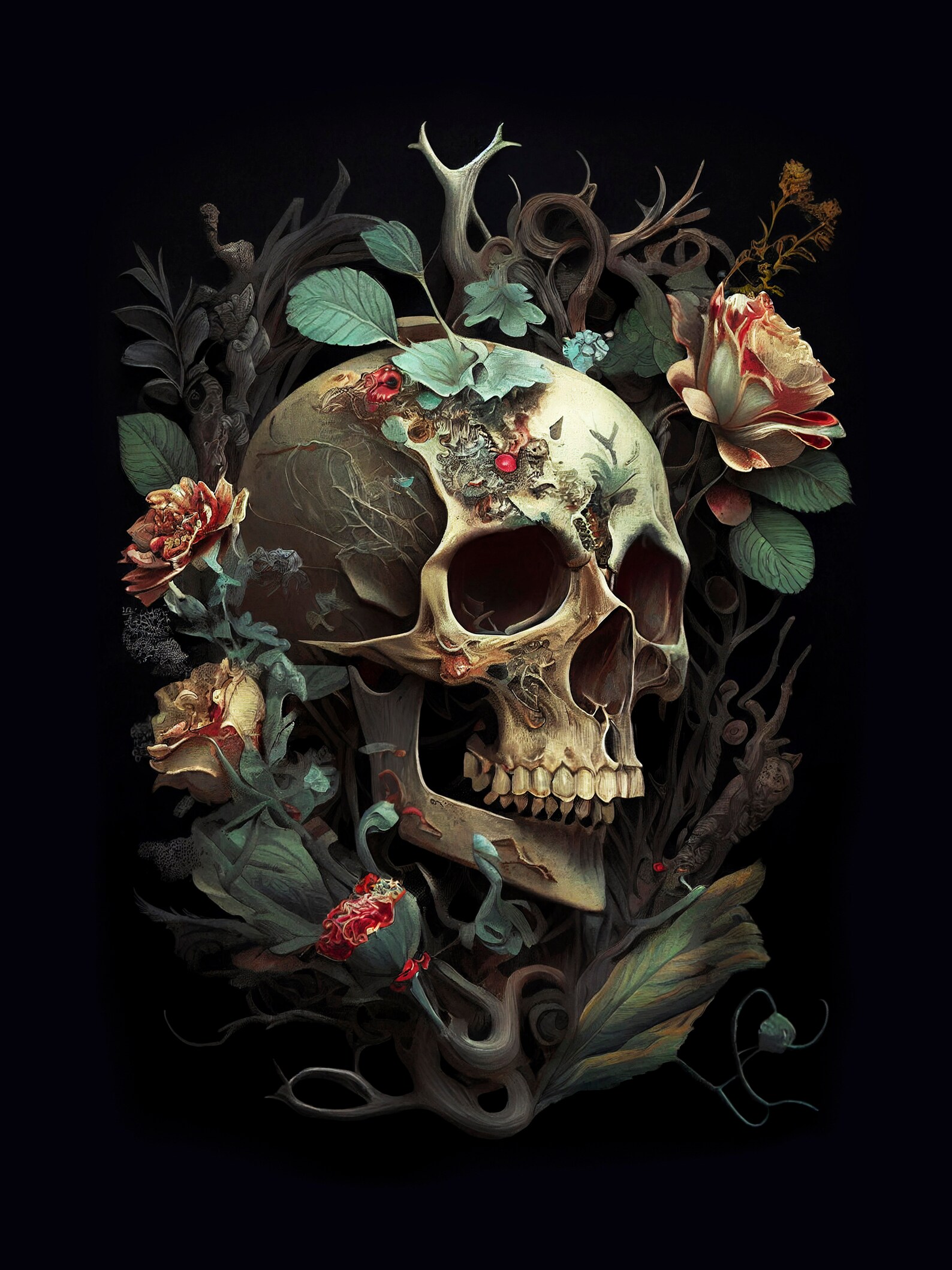 Macabre Decor PRINTABLE 3 Piece Wall Art Weirdcore Skull - Etsy