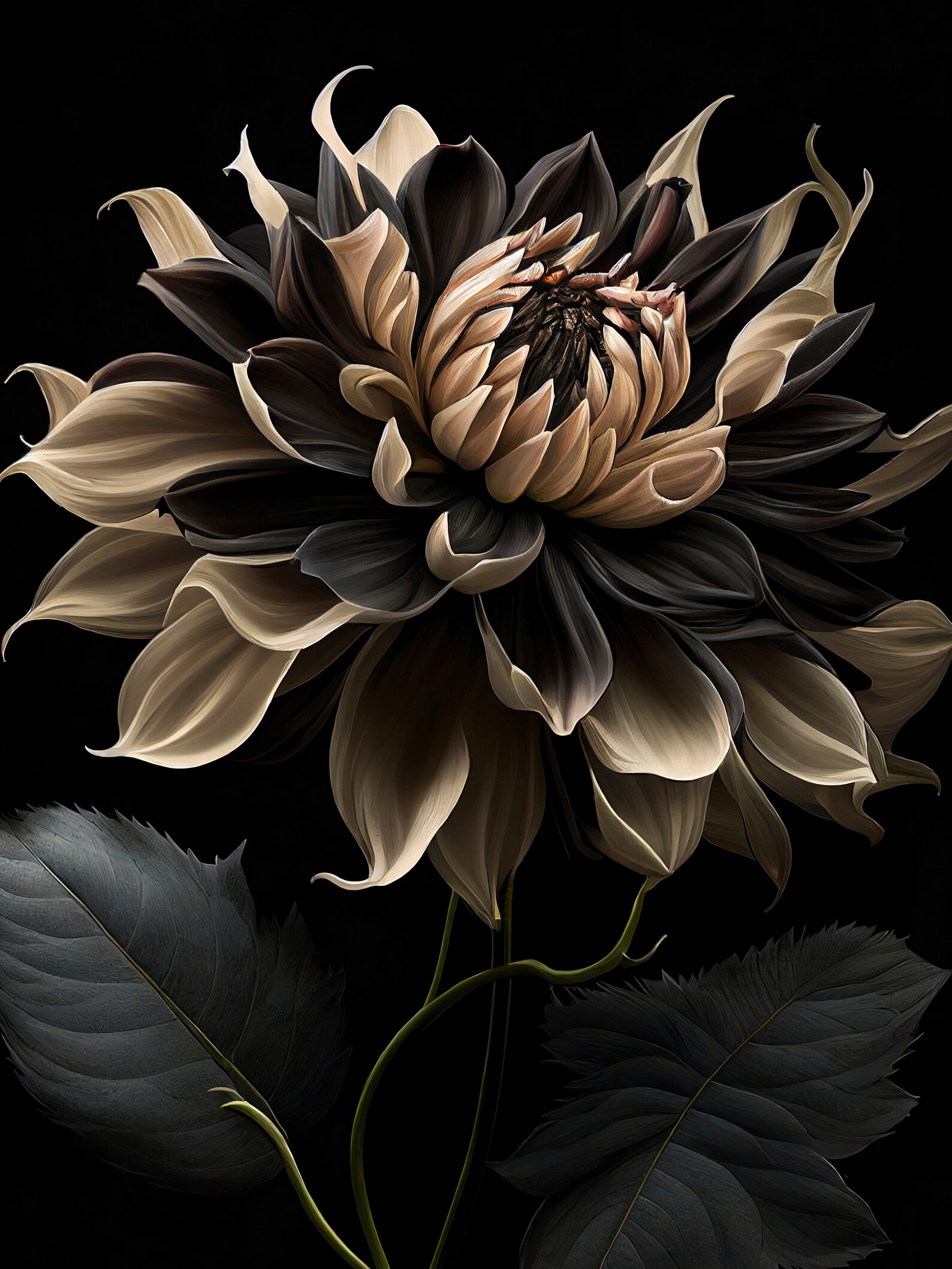 Whimsigoth Flower Decor | PRINTABLE 3 Piece Wall Art | Black Dahlia ...