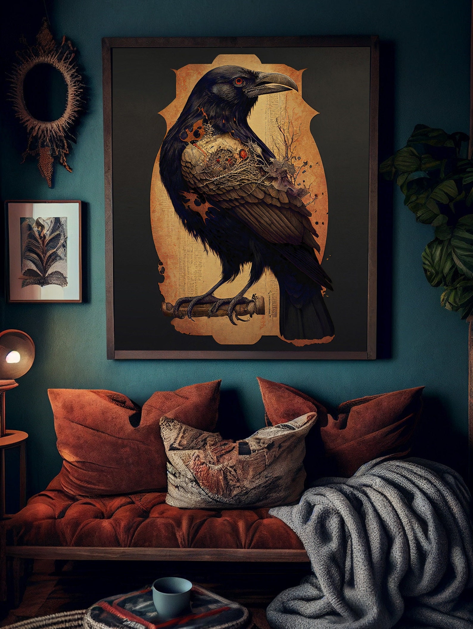 Raven 3 Piece Wall Art PRINTABLE Whimsigothic Room Decor - Etsy