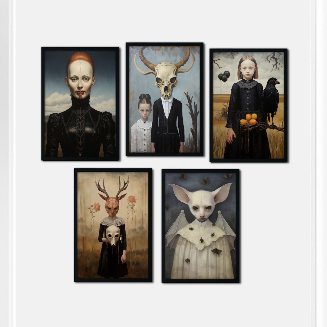 Southern Gothic Wall Art Set of 5 PRINTABLE | Goth Room Decor | Dark ...