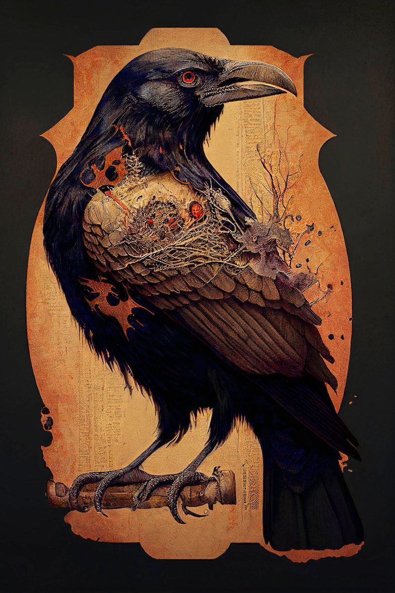 Raven 3 Piece Wall Art PRINTABLE Whimsigothic Room Decor - Etsy