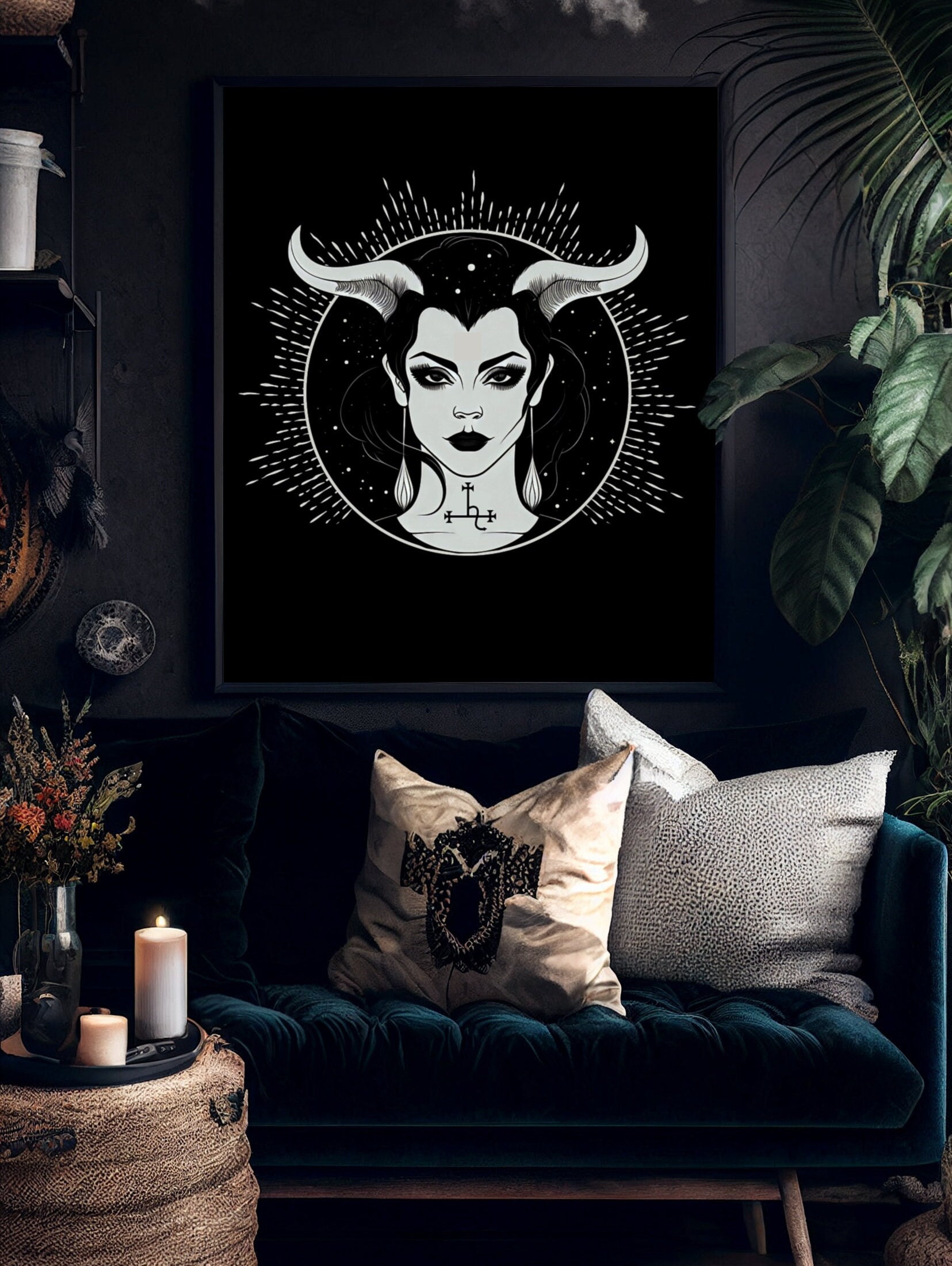 Lilith the Demon PRINTABLE Wall Art Demon Divine Feminine Goth Decor ...