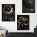 Whimsigoth Flower Decor PRINTABLE 3 Piece Wall Art Black - Etsy
