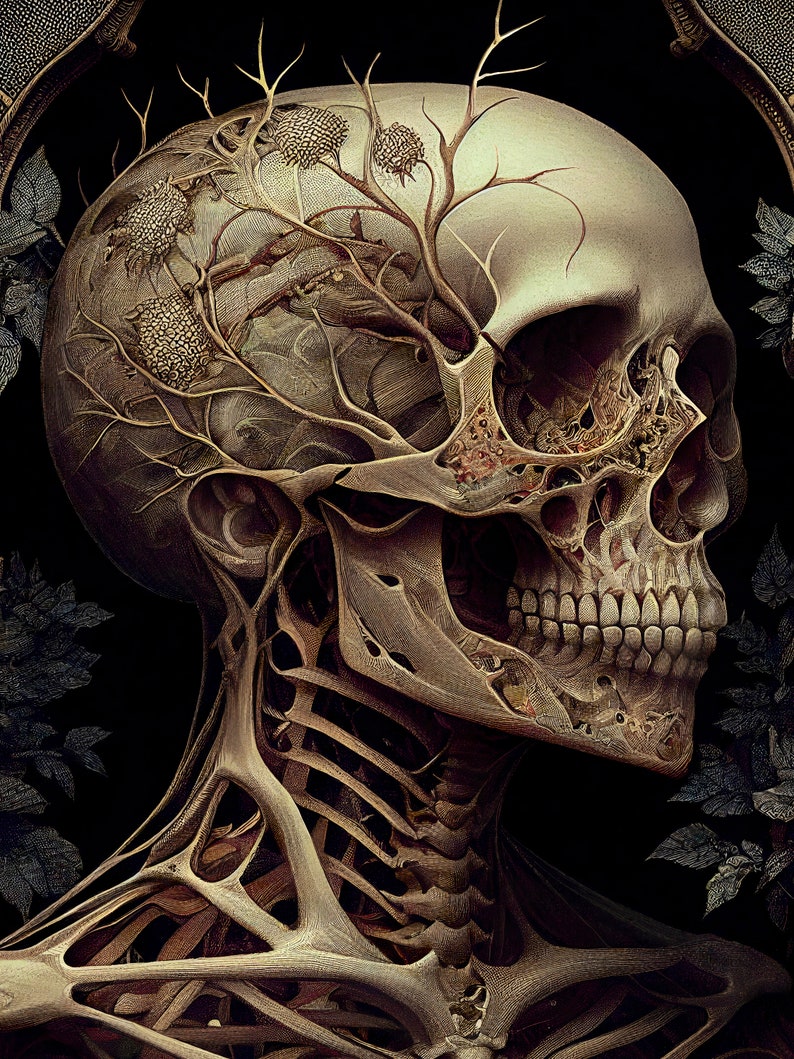 Goth Skull Wall Art Weirdcore Room Decor Victorian Gothic Artwork ...