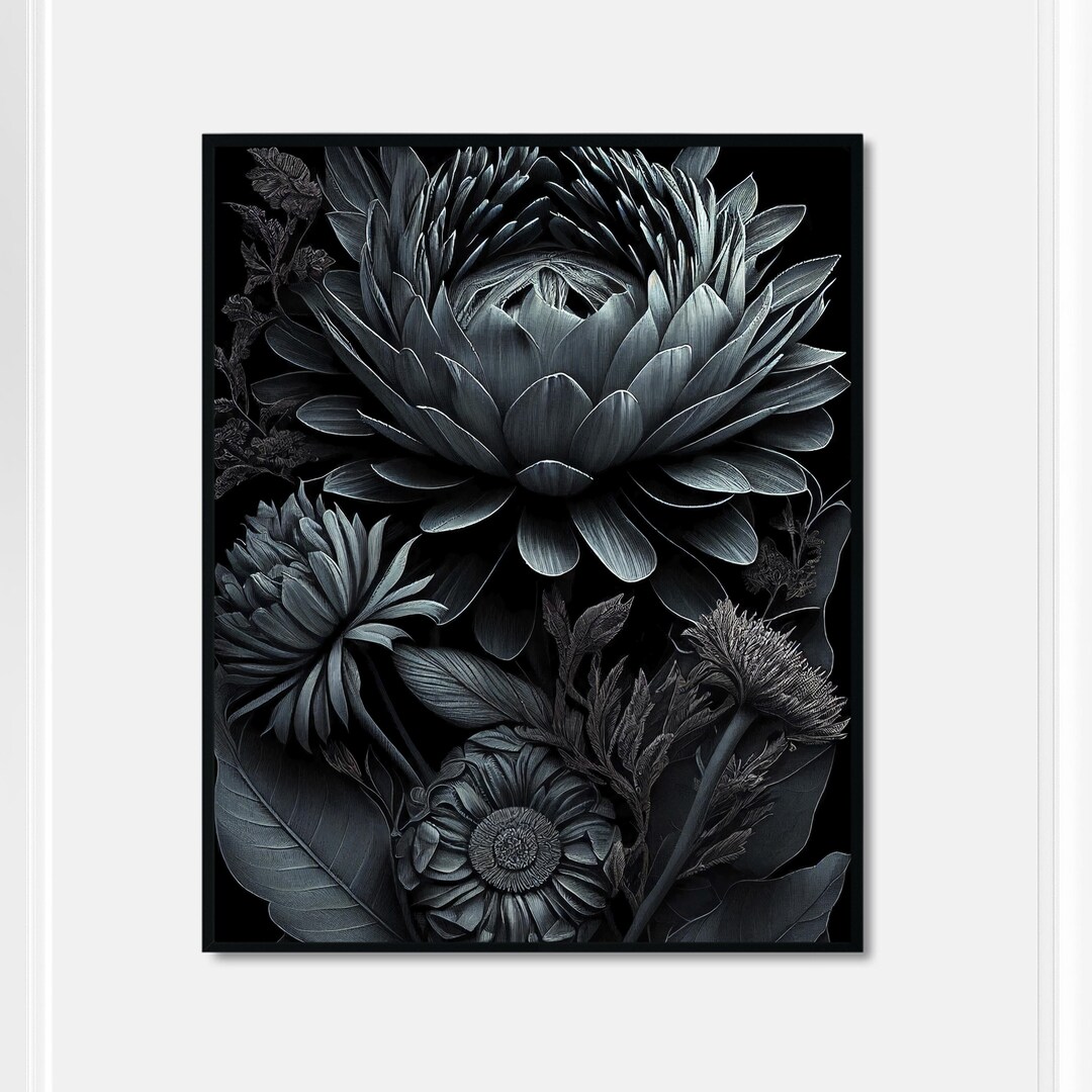 Dark Floral Decor | PRINTABLE Flower Wall Art | Whimsigothic Decor ...