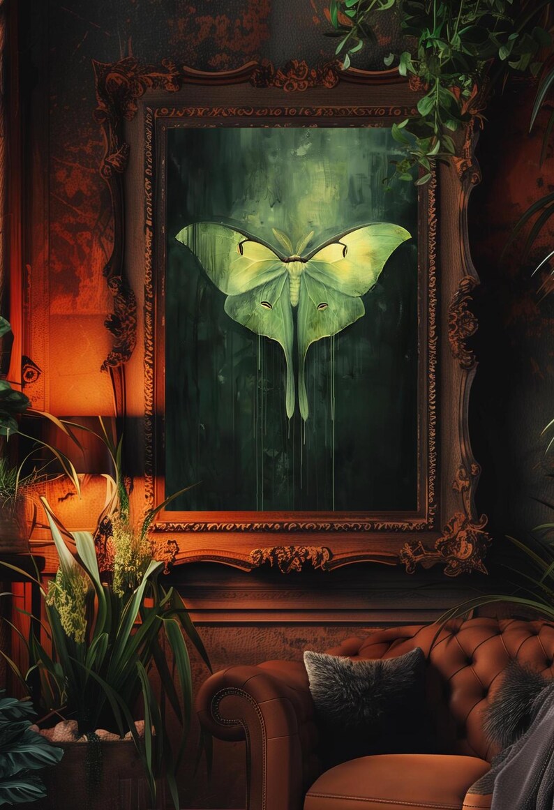 Luna Moth PRINTABLE Wall Art Aesthetic Room Decor Witchy Fairycore Boho ...