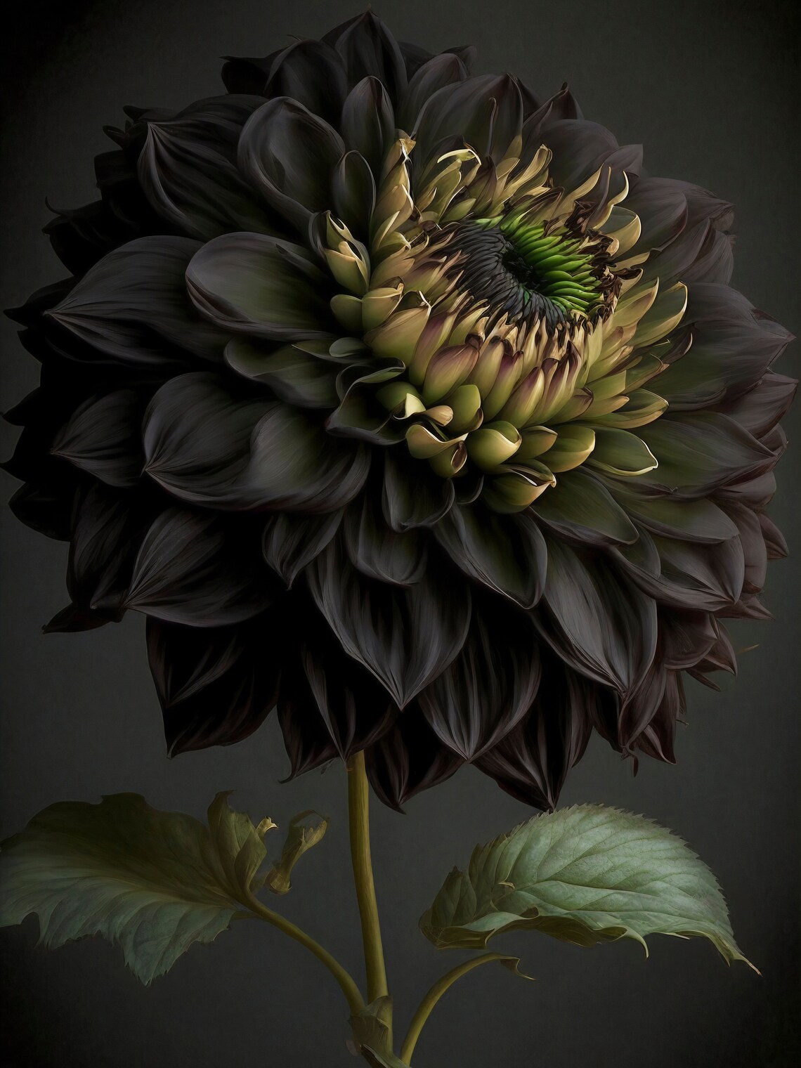 Whimsigoth Flower Decor | PRINTABLE 3 Piece Wall Art | Black Dahlia ...