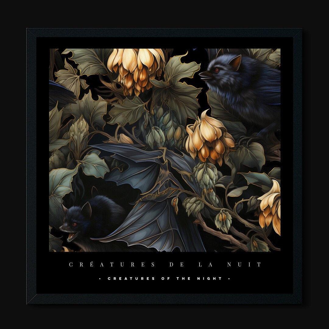 Bat Wall Art PRINTABLE Whimsigothic Room Decor Dark Academia Print Goth ...