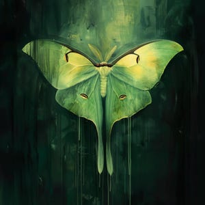 Luna Moth PRINTABLE Wall Art Aesthetic Room Decor Witchy Fairycore Boho ...