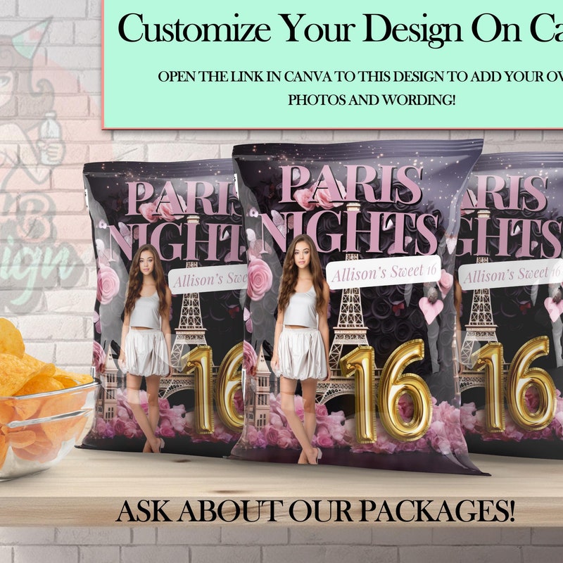Paris Themed Chip Bag - Etsy