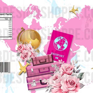 Pink Travel Canva Editable Digital Chip Bags - Digital Download - Etsy