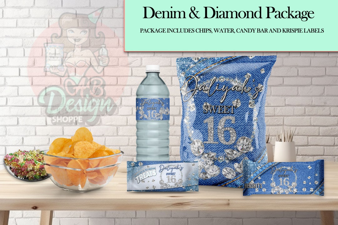 Digital Custom Denim and Diamonds Party Package/digital Party Favors - Etsy