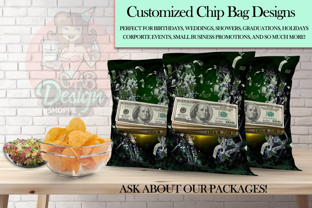 Money Birthday Canva Editable Digital Chip Bags - Digital Download - Etsy