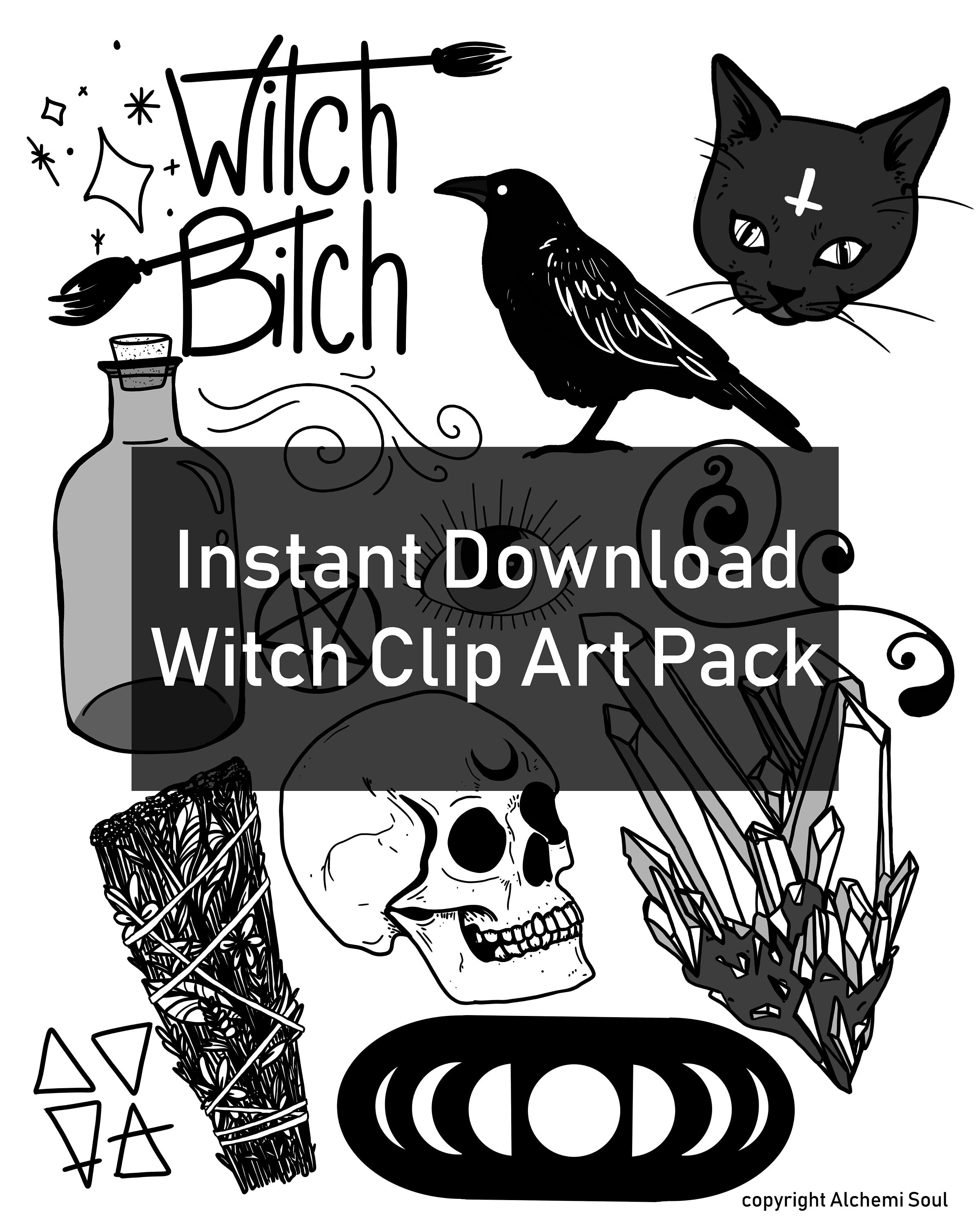 Witches Clipart Black And White