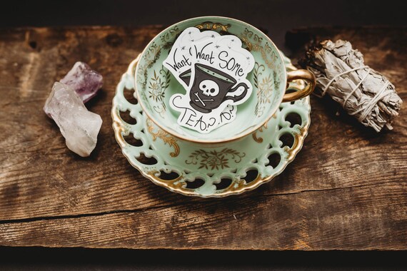 Want Some Tea Sticker Tea Lover Dark Humor Meme Sticker | Etsy