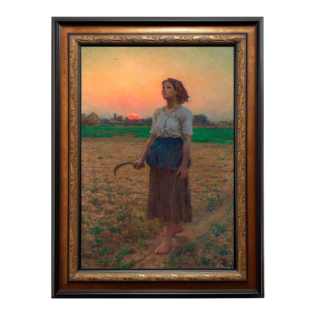 Song Of The Lark By Jules Breton Framed 42x30 Vintage Art Print Classic