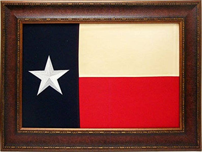 Large Texas Flag Framed Aged USA Real Rustic Western Framed Wall Art ...