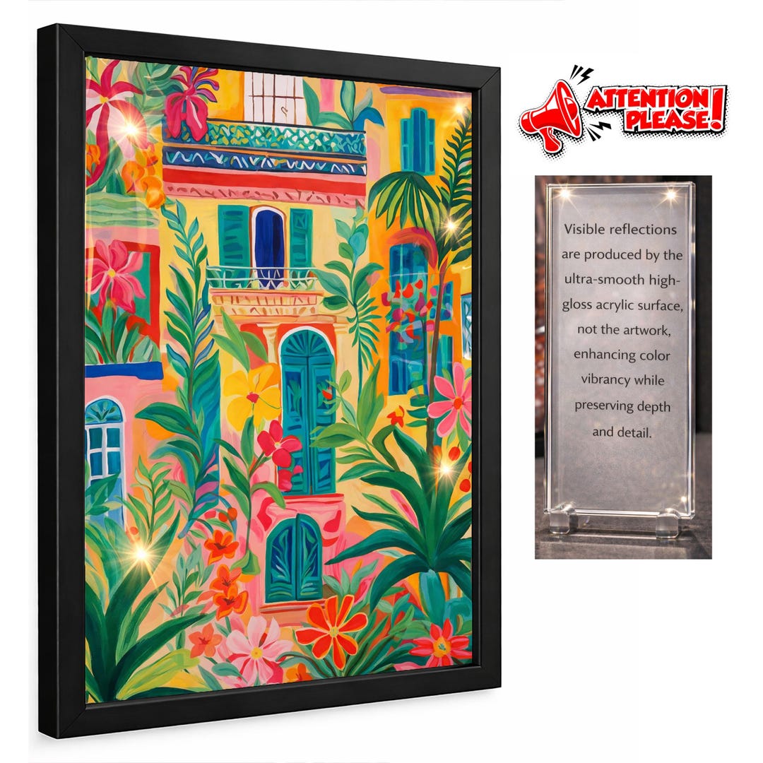 Vibrant Colorful Facade Floral Botanical Wall Art Printed on Ultra ...